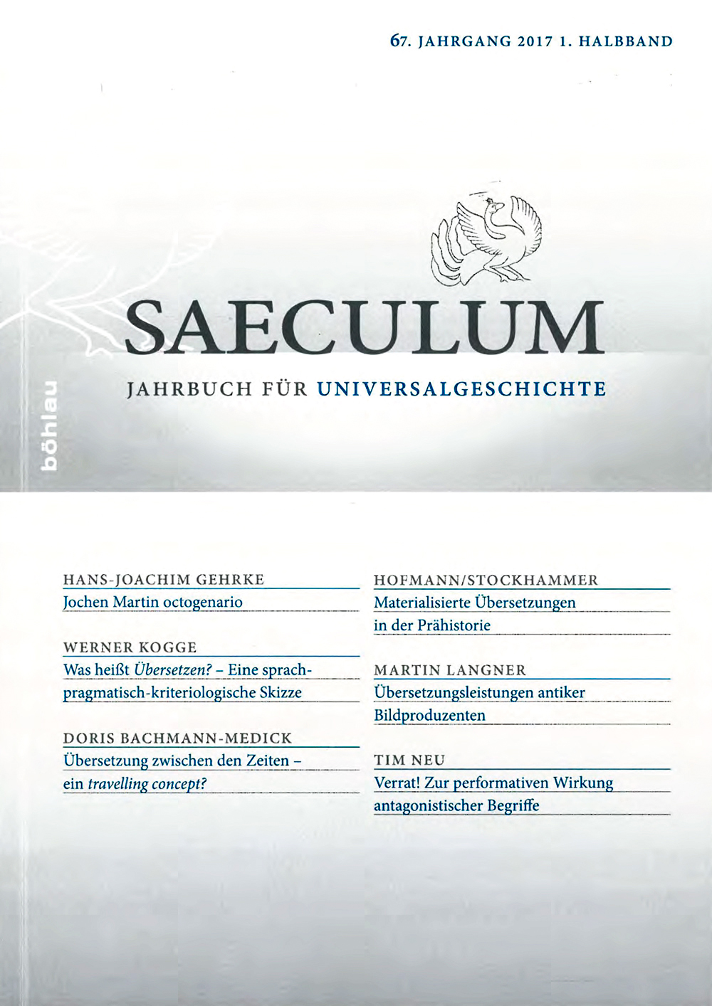 Saeculum. Jahrbuch für Universalgeschichte, 67 (Aug 2017) | Topoi